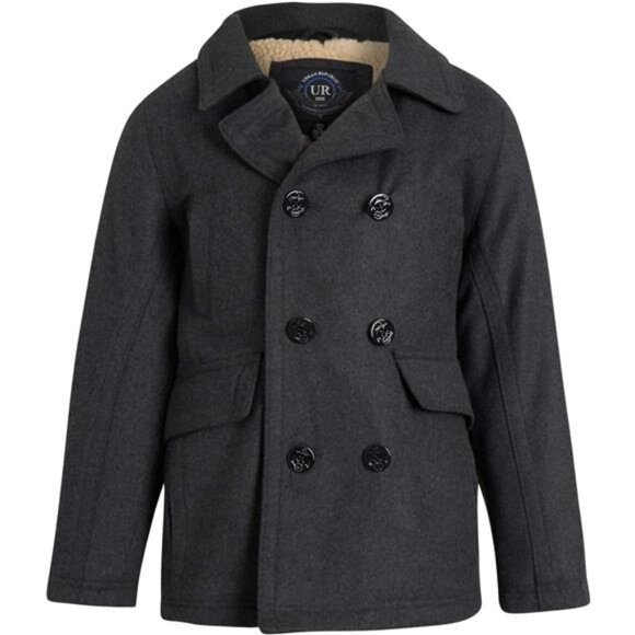 Jackets & Coats | Boys Wool Blend Peacoat With Fauxfur Lining And Flap ...
